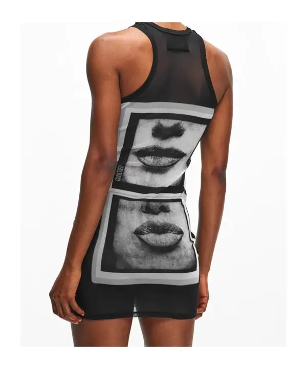 JEAN PAUL GAULTIER Semi-transparent Printed Mini Dress