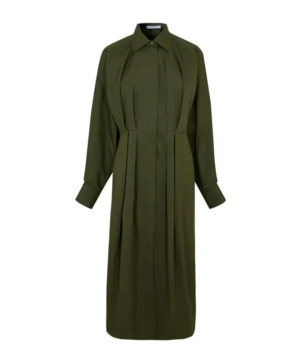 Givenchy Midi Shirt Dress With Tailored Pleats