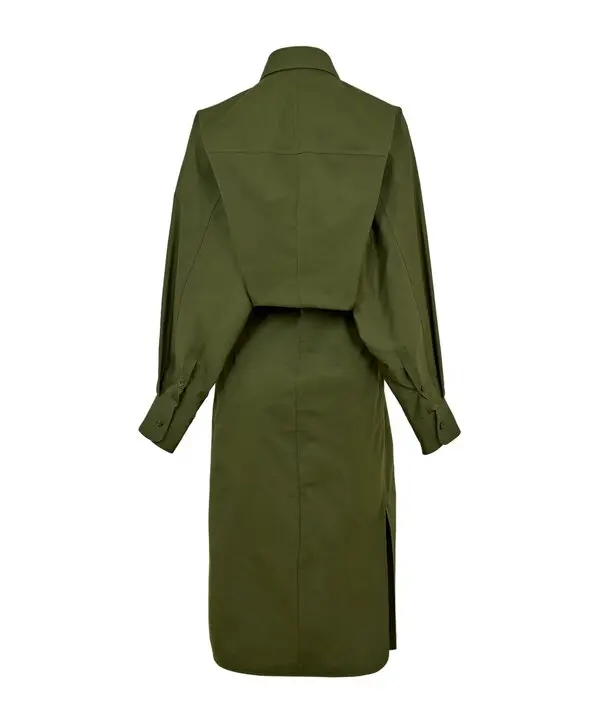 Givenchy Midi Shirt Dress With Tailored Pleats