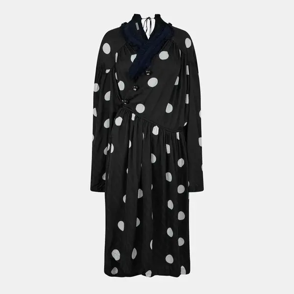 Balenciaga Polka Dot Wrap Dress