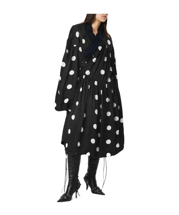 Balenciaga Polka Dot Wrap Dress