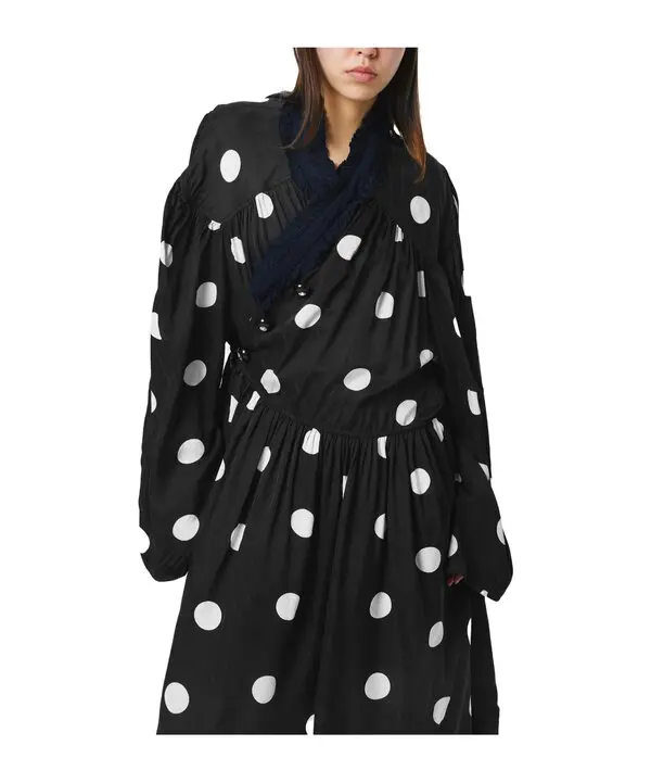 Balenciaga Polka Dot Wrap Dress