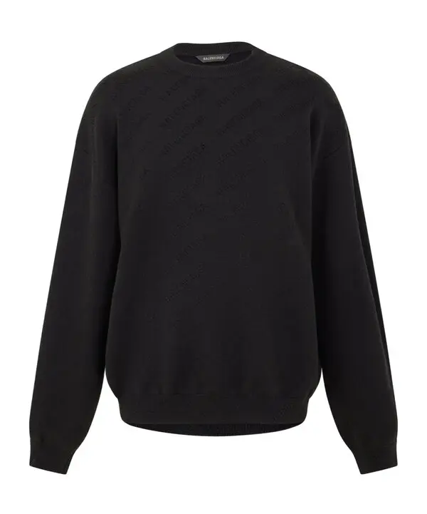 Balenciaga All-over Logo Crewneck Sweater