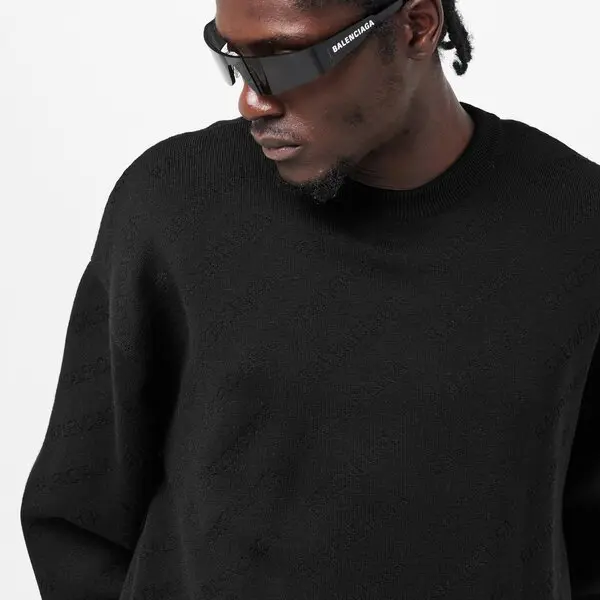Balenciaga All-over Logo Crewneck Sweater