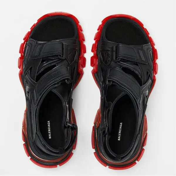 Balenciaga Logo Detail Open Toe Sandals