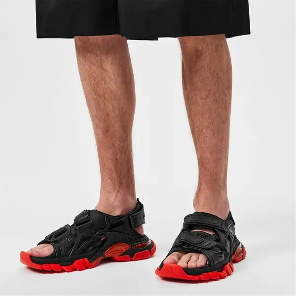 Balenciaga Logo Detail Open Toe Sandals