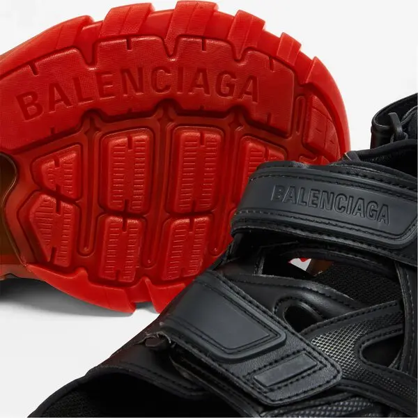Balenciaga Logo Detail Open Toe Sandals