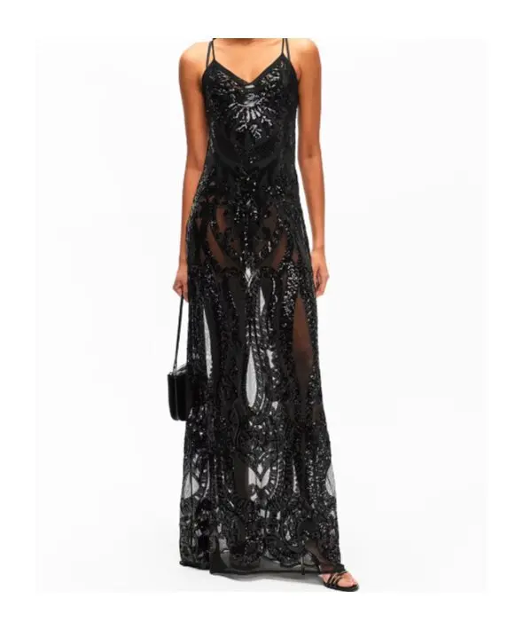 Norma Kamali Sequin Embellished Off-the-shoulder Maxi Dress