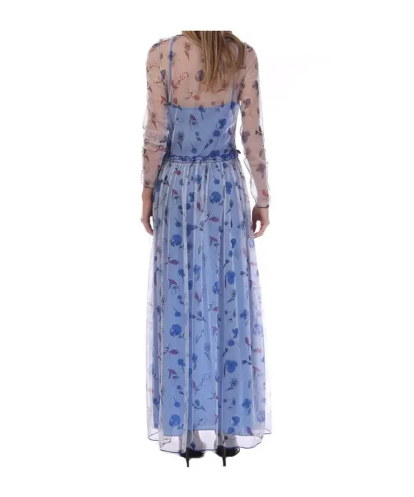 Emporio Armani Sheer Floral Print Maxi Dress