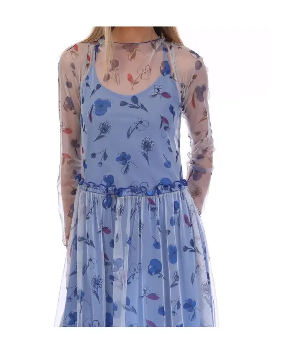 Emporio Armani Sheer Floral Print Maxi Dress