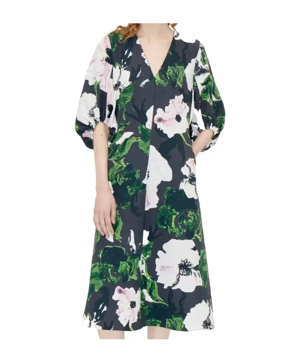 Stine Goya Floral Print Midi Dress