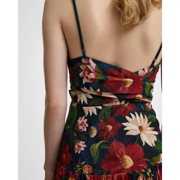 Barbour Beaded Strap Floral Midi Dress