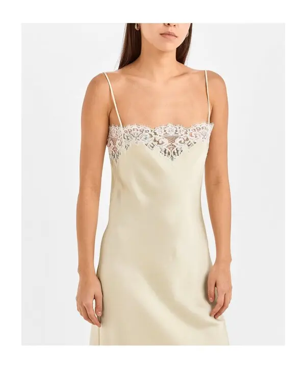 Stella McCartney Lace Trimmed Slip Dress - White