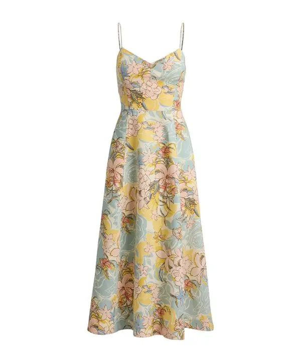 Ralph Lauren Floral Print Tea Length Dress