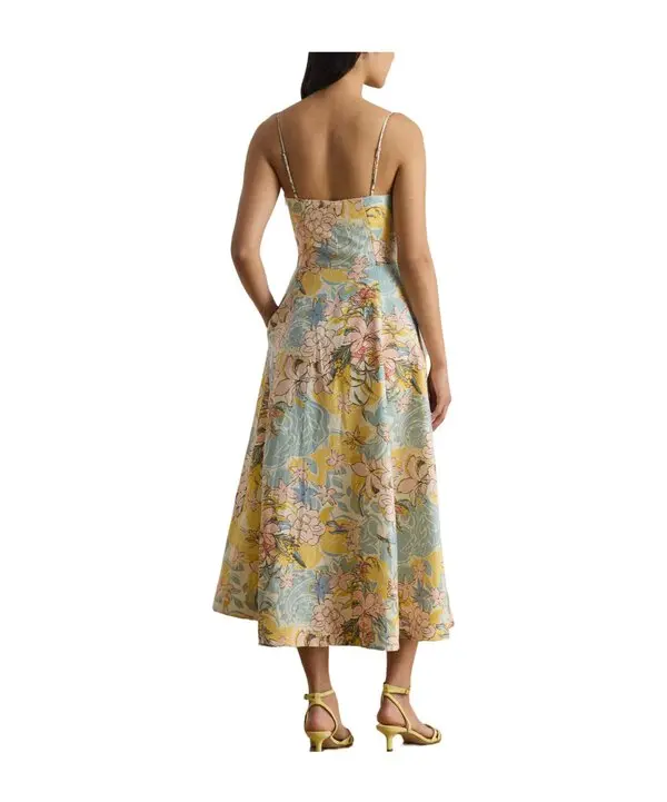 Ralph Lauren Floral Print Tea Length Dress