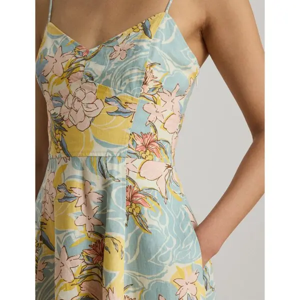 Ralph Lauren Floral Print Tea Length Dress
