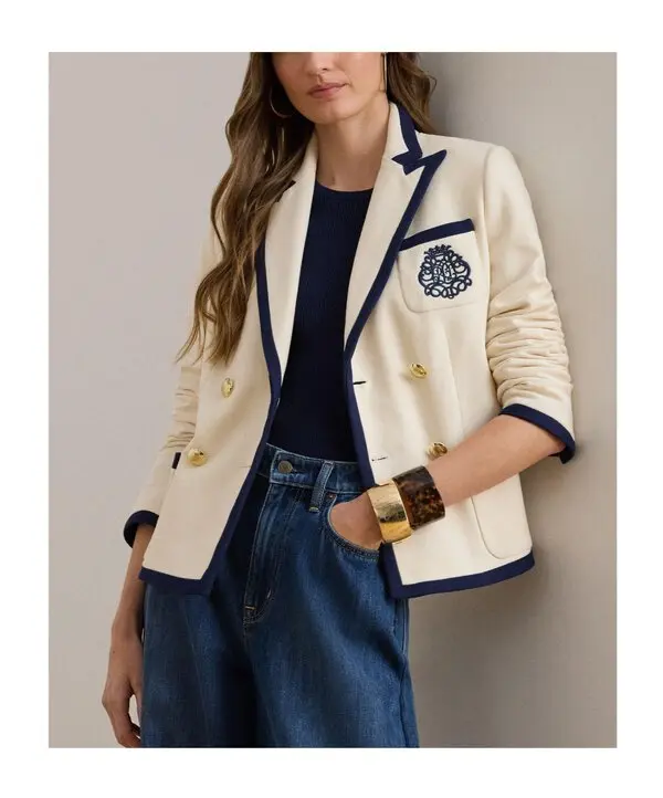 Ralph Lauren Double-breasted Blazer With Notched Lapel - Nude