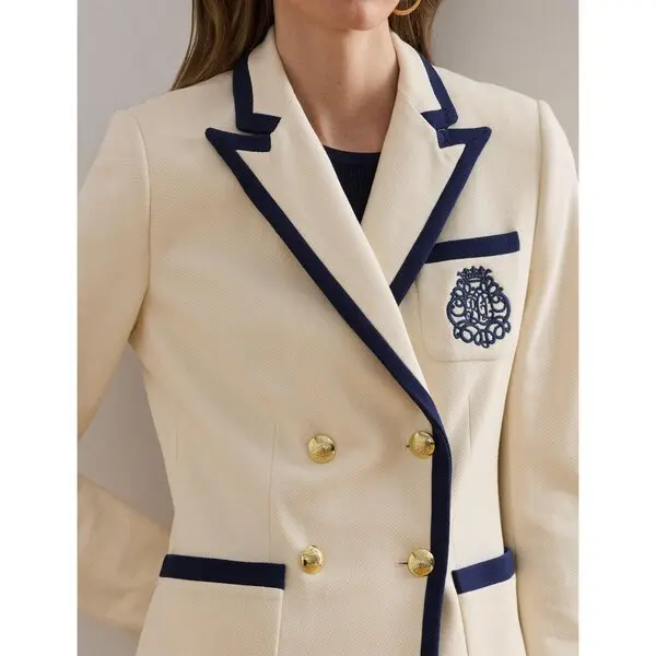 Ralph Lauren Double-breasted Blazer With Notched Lapel - Nude