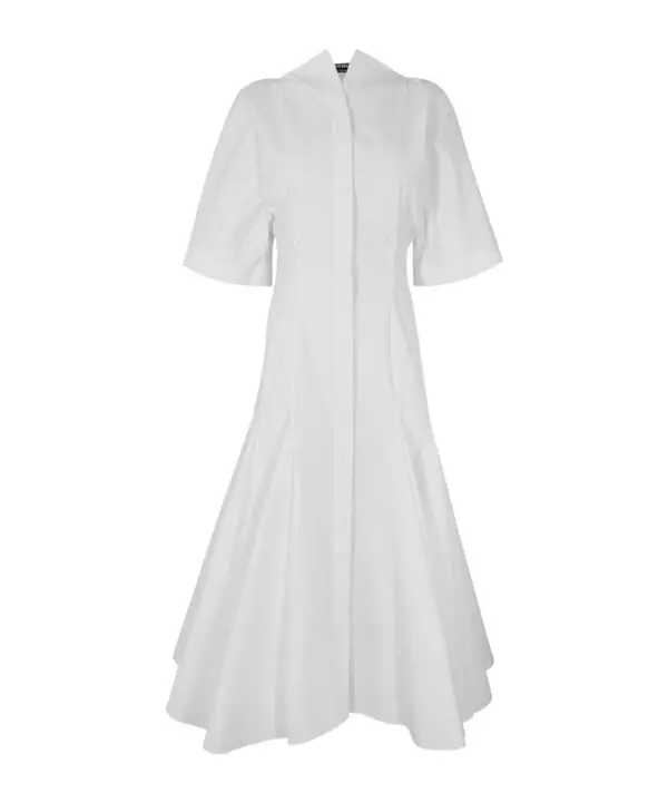 Jacquemus Short Sleeve Shirt Dress - White