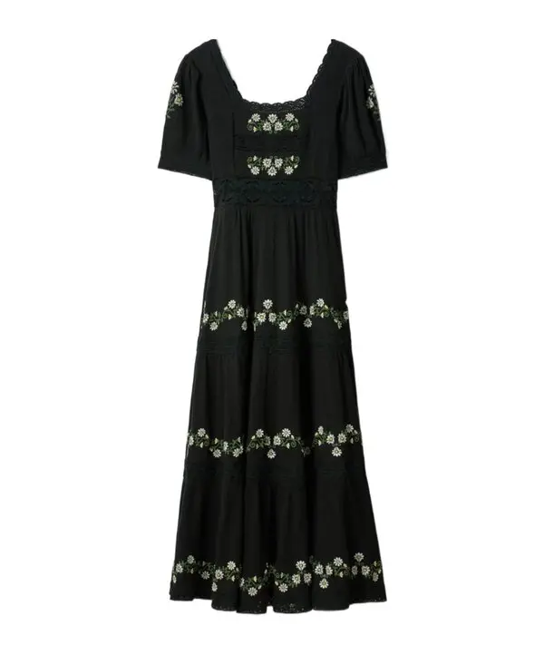 Rixo Philippa Embroidered Midi Dress