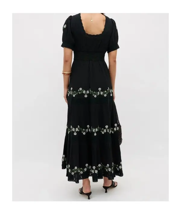 Rixo Philippa Embroidered Midi Dress