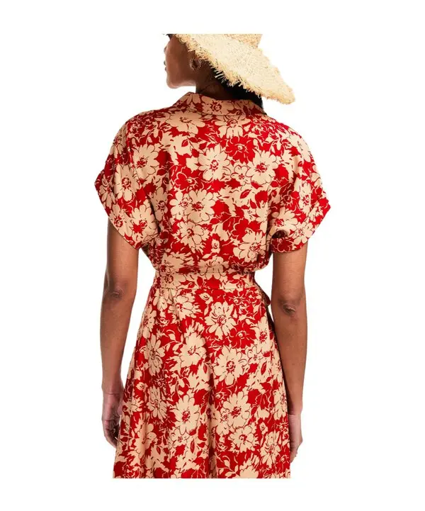 Ralph Lauren Floral Wrap Midi Dress - Red