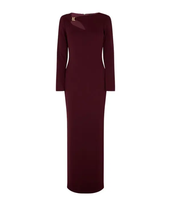Ralph Lauren Long Sleeve Cutout Gown - Brown