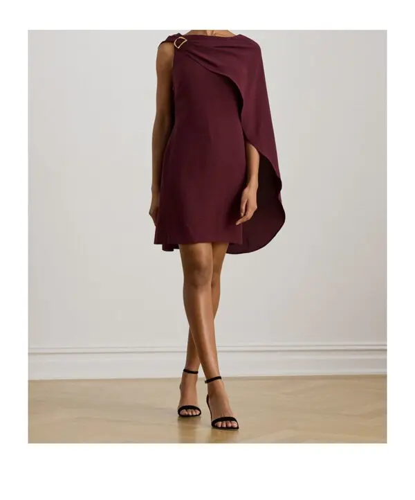 Ralph Lauren One-shoulder Pleated Mini Dress