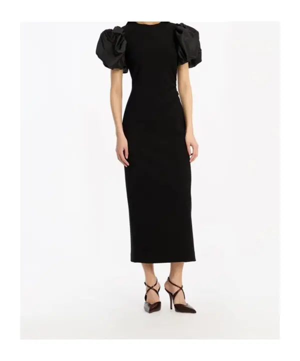 ROTATE BY BIRGER CHRISTENSEN Ruby Maxi Dress With Puff Sleeves