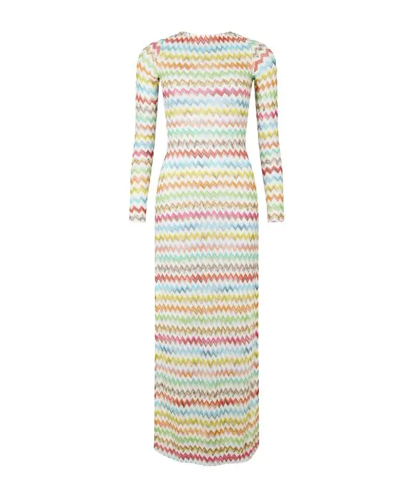 Missoni Long Sleeve Maxi Dress - Nude