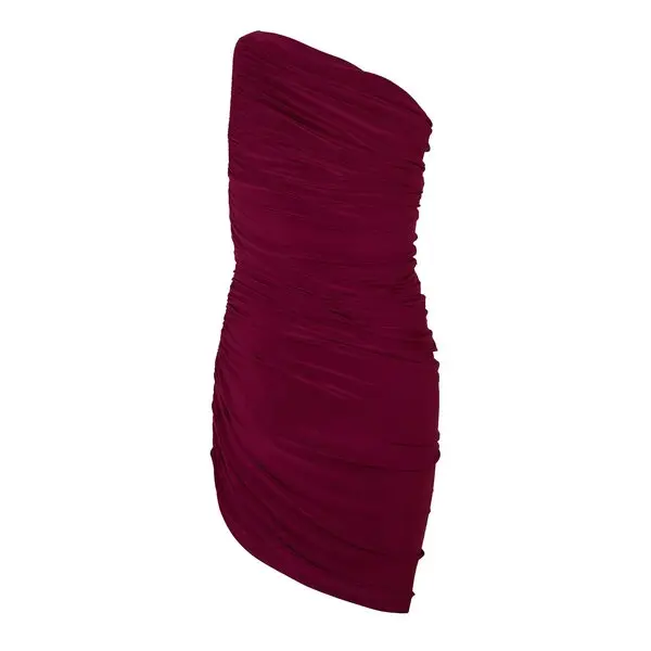Norma Kamali One-shoulder Draped Mini Dress