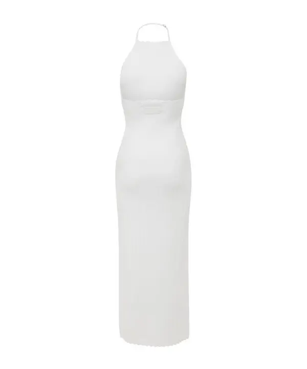 Jacquemus Halter Neck Backless Maxi Dress With Lace Details