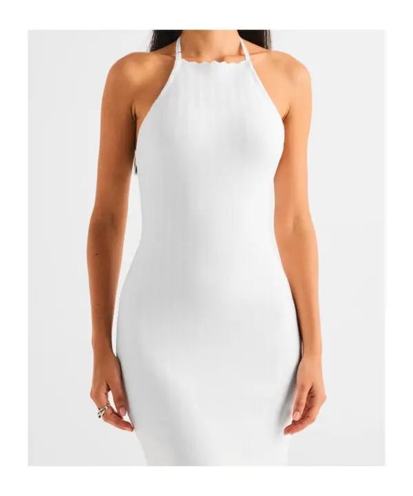 Jacquemus Halter Neck Backless Maxi Dress With Lace Details