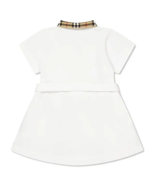 Burberry Polo Collar Dress With Signature Check