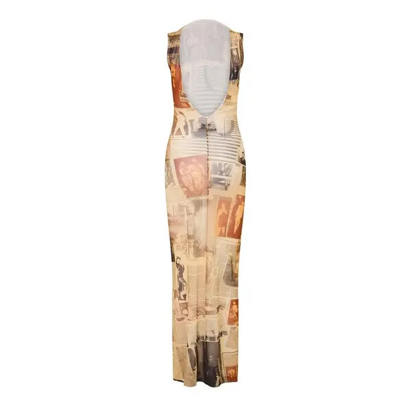 JEAN PAUL GAULTIER Sleeveless Printed Extra-long Dress