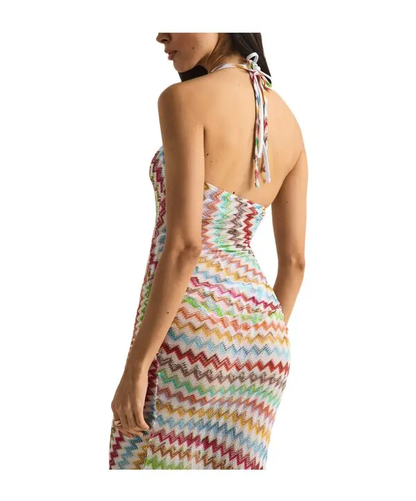 Missoni Long Halterneck Maxi Dress With Zigzag Print