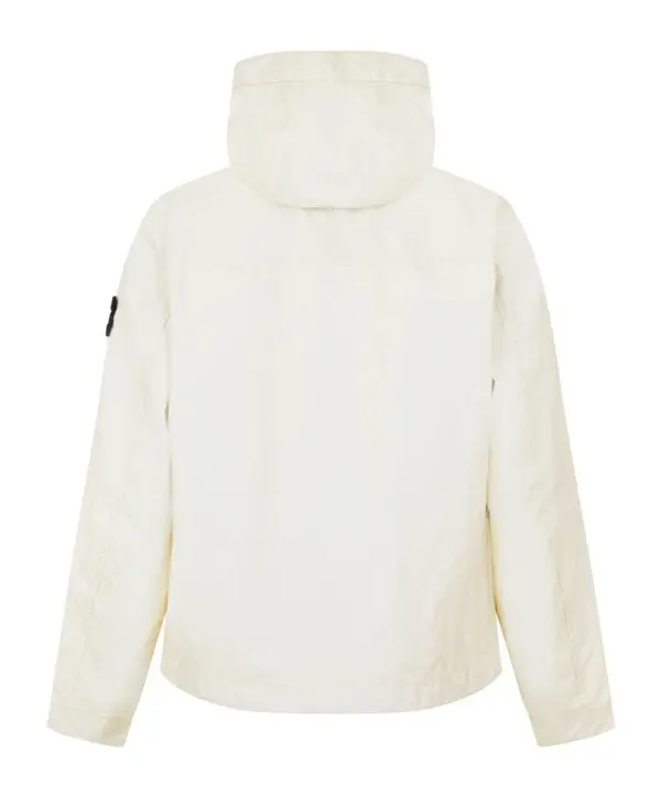 Stone Island Hooded Zip-up Casual Jacket With Logo Patch
