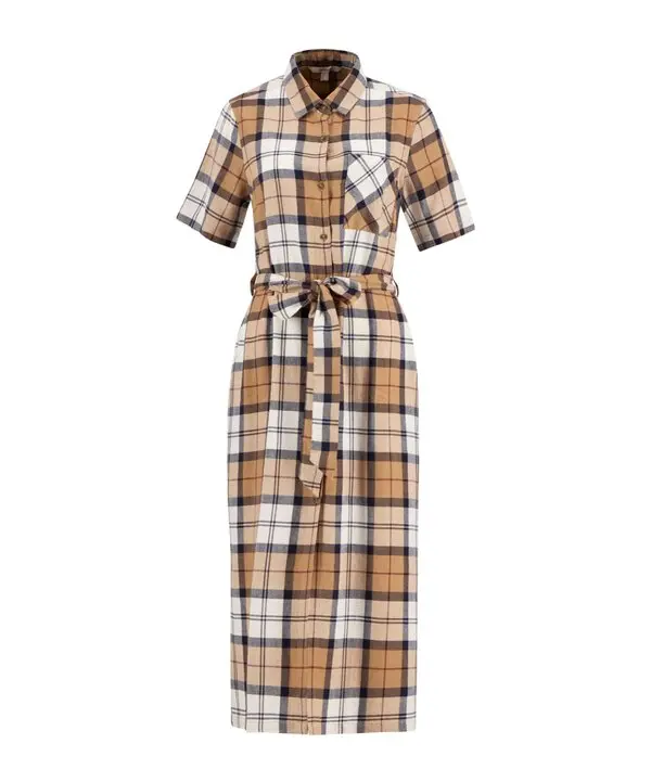 Barbour Tartan Inspired Midi Shirt Dress