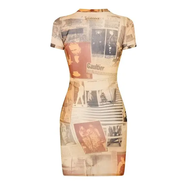 JEAN PAUL GAULTIER Mesh Printed Mini Dress