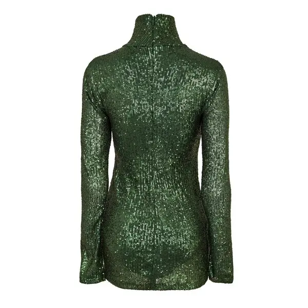 Norma Kamali Sequined Long-sleeved Mini Dress