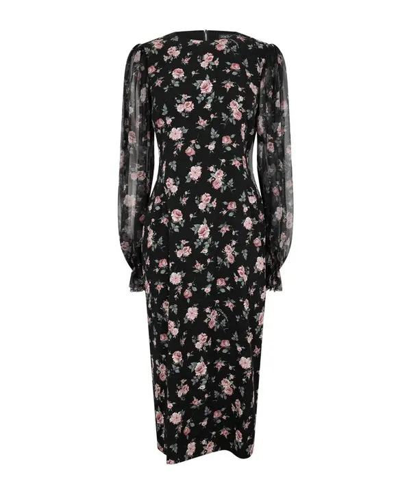 Dolce & Gabbana Puff Sleeve Floral Maxi Dress