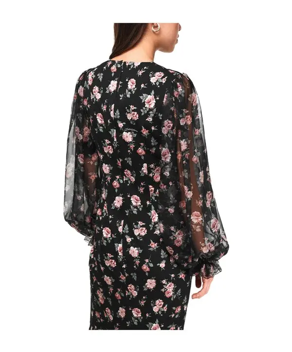 Dolce & Gabbana Puff Sleeve Floral Maxi Dress
