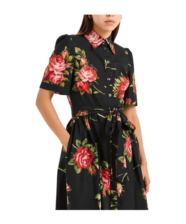 Dolce & Gabbana Floral Print Collared Maxi Dress