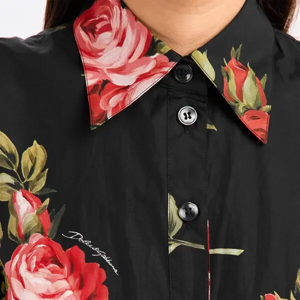 Dolce & Gabbana Floral Print Collared Maxi Dress