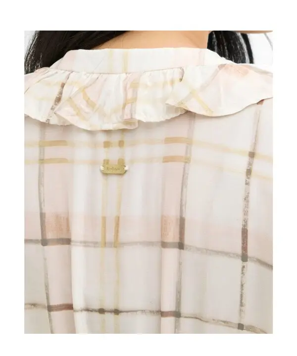 Barbour Asker Midi Dress With Plaid Pattern And Tie Details