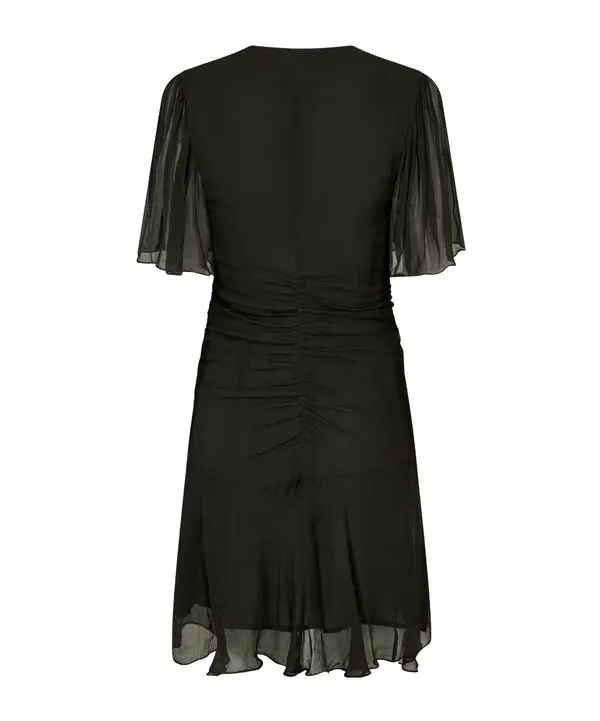 Isabel Marant Étoile Ruched Mini Dress With Sheer Sleeves