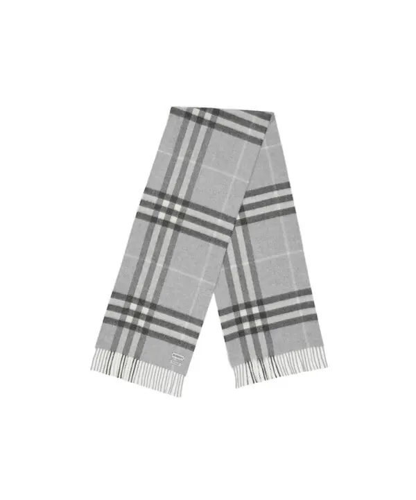 Burberry Plaid Cashmere Scarf - Gray