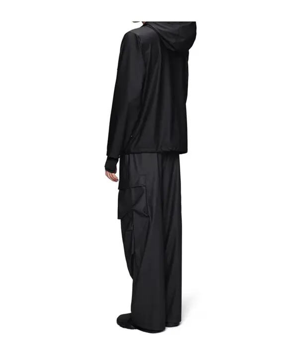 Rains Hooded Long-sleeved Raincoat With Snap Closure And Multiple Pockets