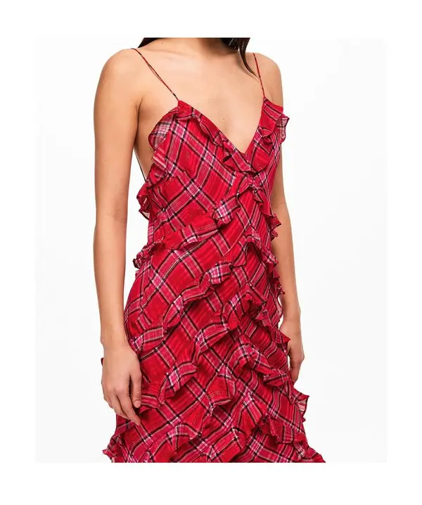 LoveShackFancy Spaghetti Strap Ruffled Maxi Dress