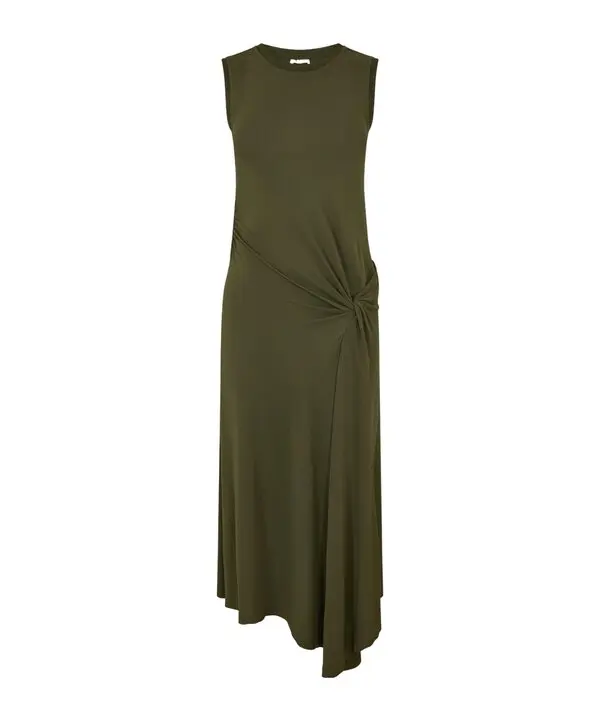 JOSEPH Pleated Detail Sleeveless Maxi Dress - Green